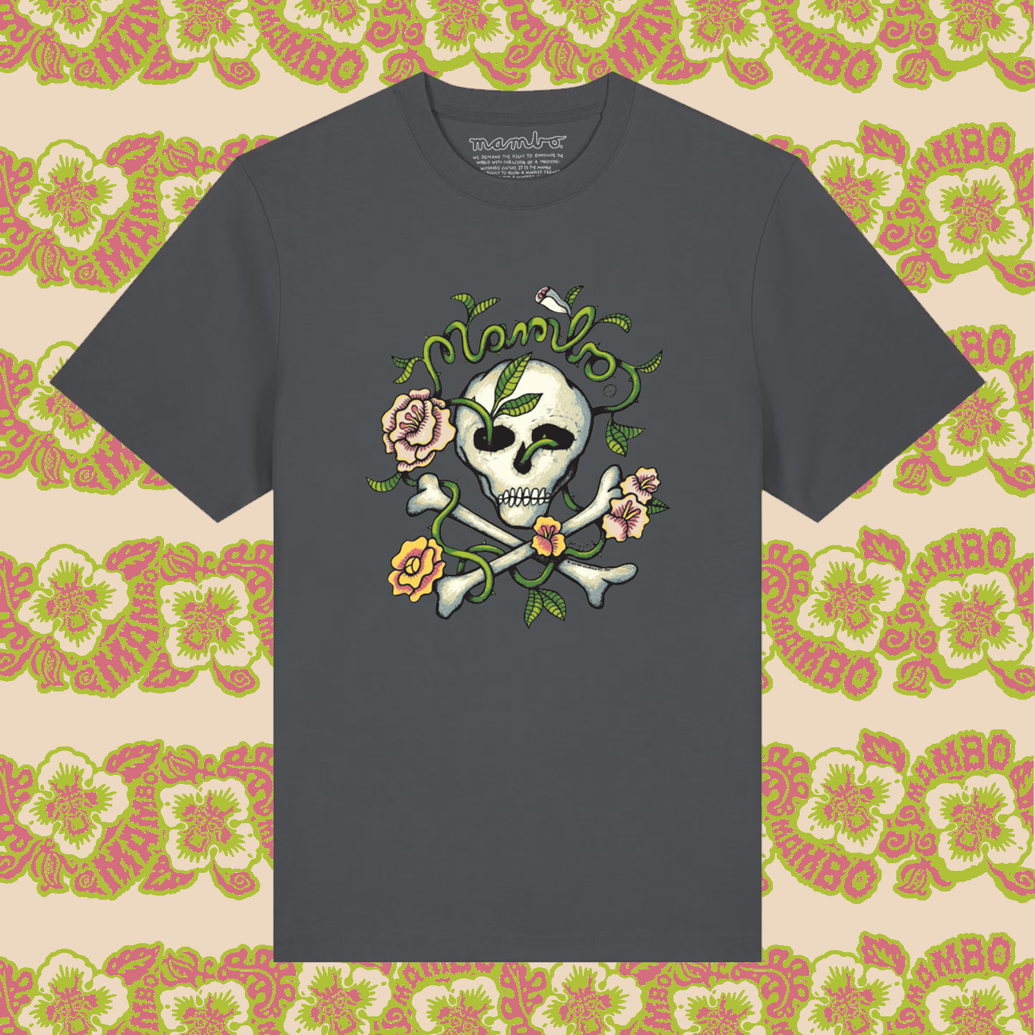 Mambo 'Cross Bones' T-Shirt - Anthracite