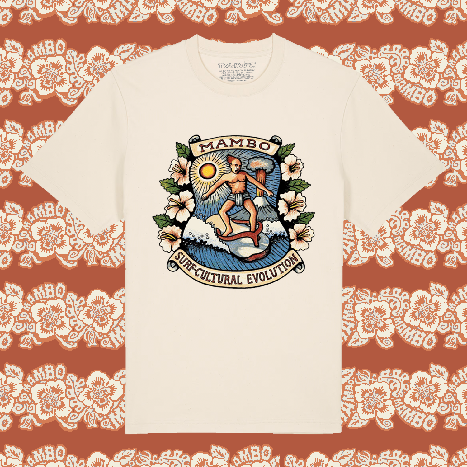Mambo 'Surf-Cultural' T-Shirt - Ecru